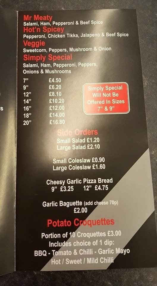 Simply pizza carrickfergus restaurant menu - Restaurant Guru