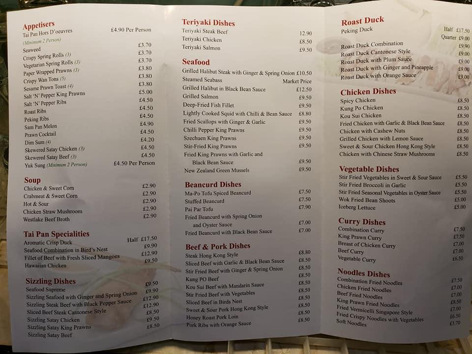Tai pan louth restaurant menu - Restaurant Guru