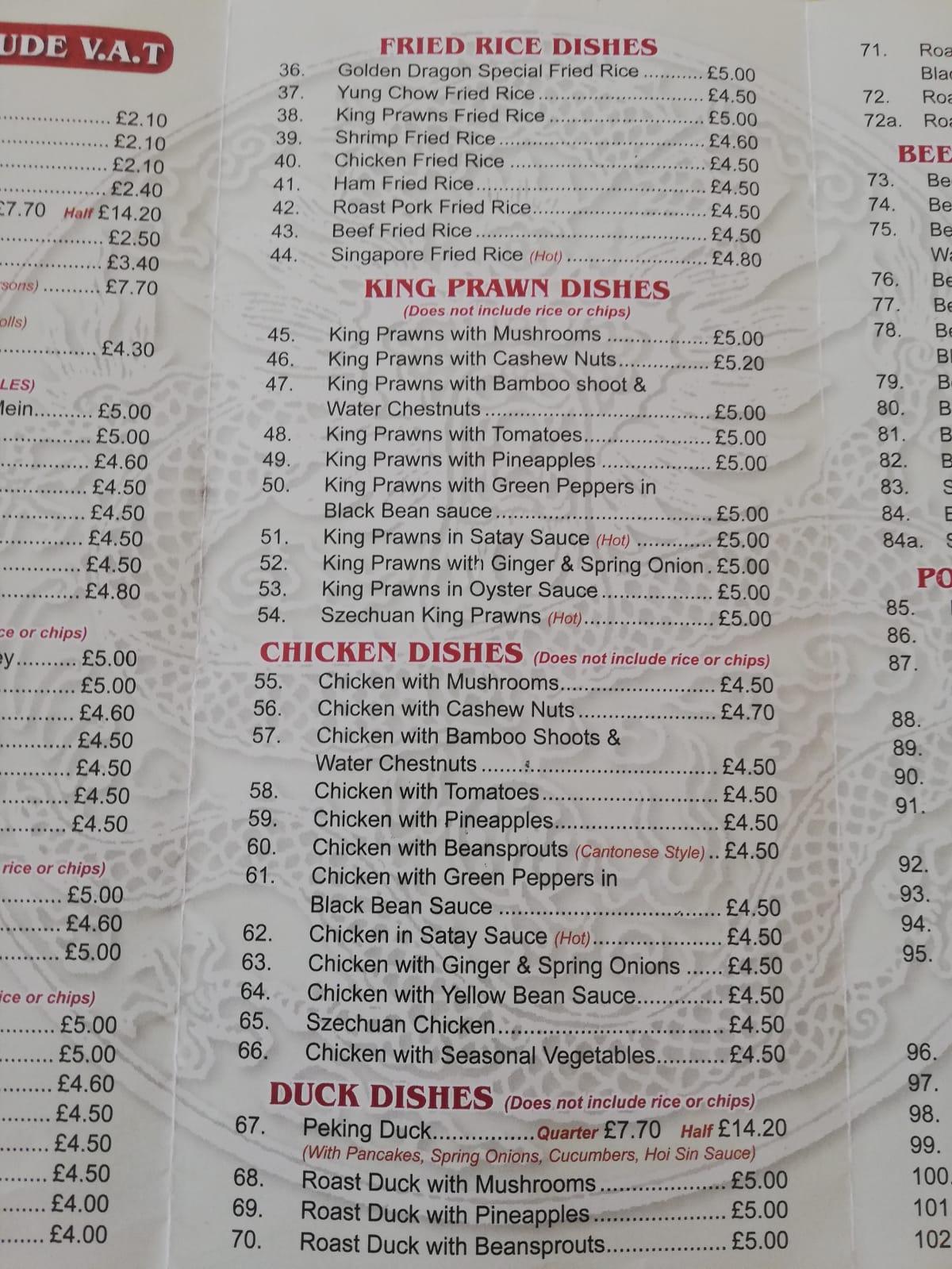 Golden dragon barry restaurant menu - Restaurant Guru