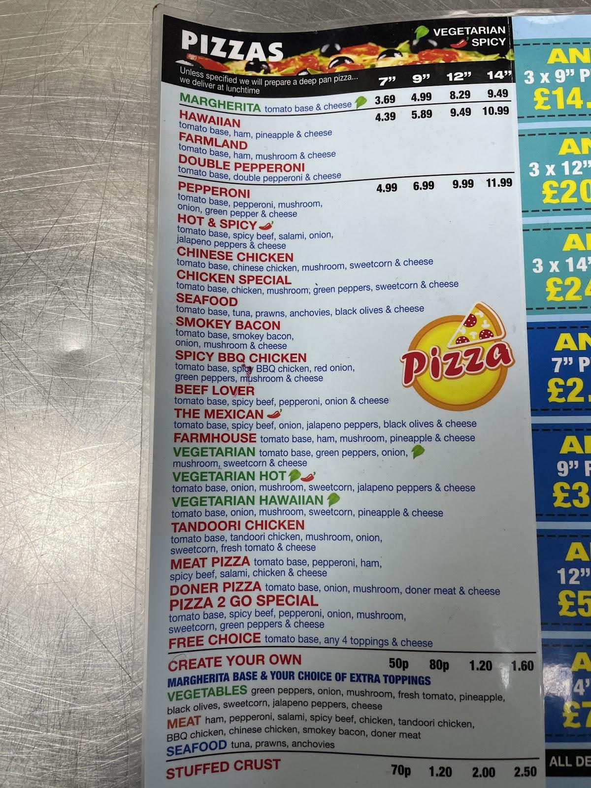 Pizza 2 go rushden restaurant menu - Restaurant Guru