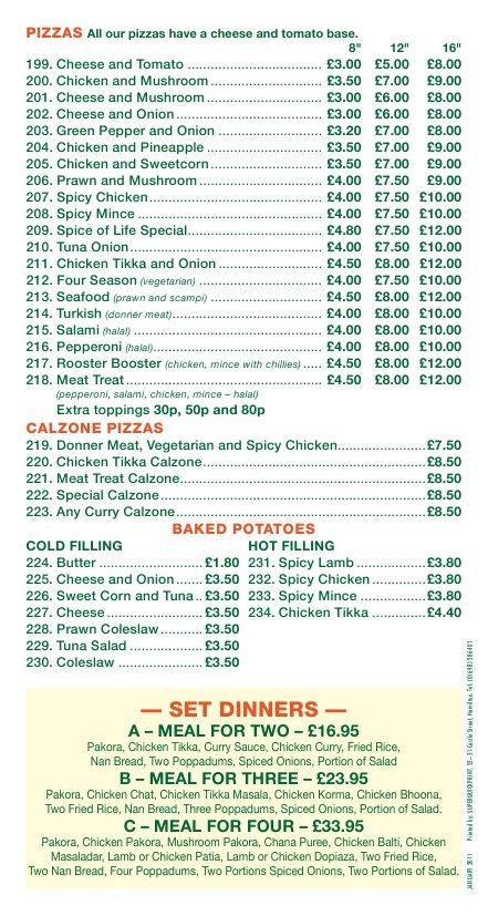 Spice of life east kilbride restaurant menu - Restaurant Guru