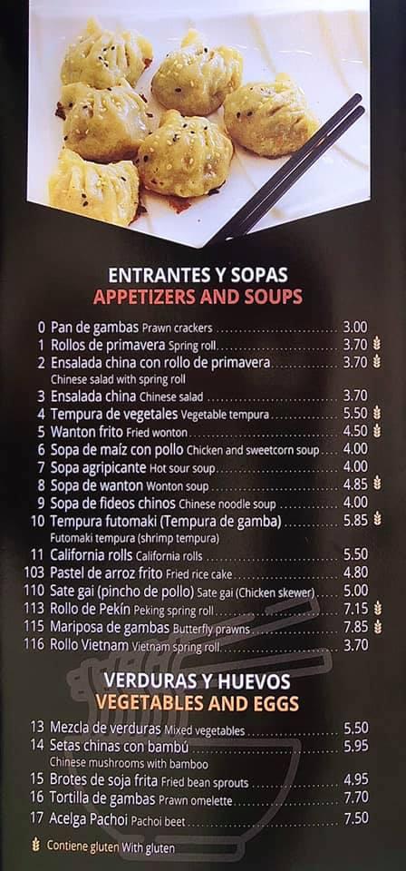 Restaurante chino modu cala bona carta menu - Restaurant Guru