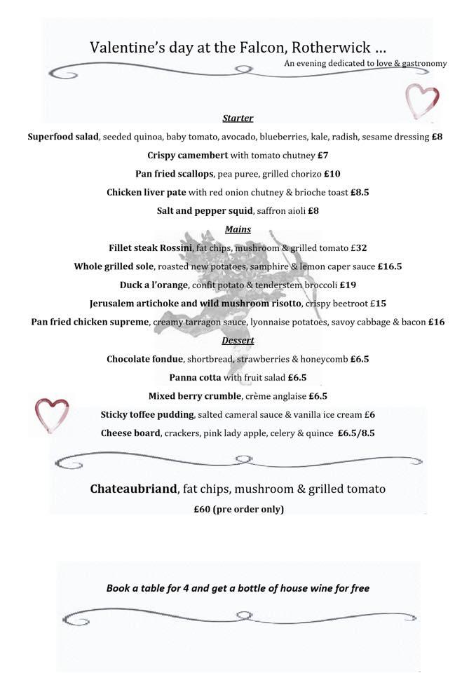 The falcon rotherwick restaurant menu - Restaurant Guru