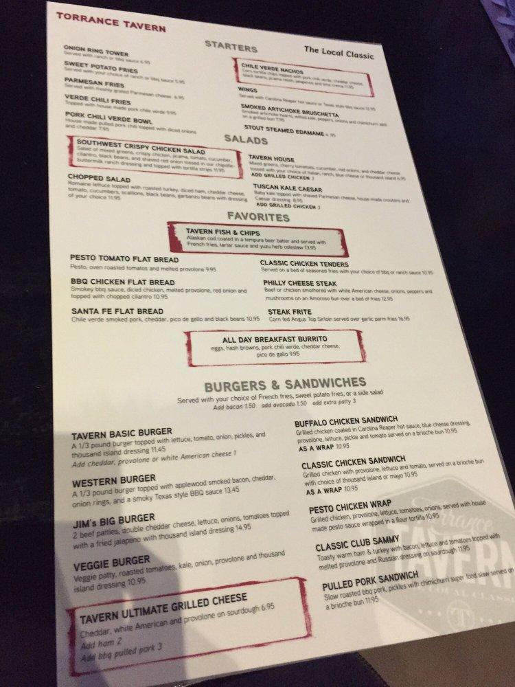 Torrance tavern restaurant menu - Restaurant Guru