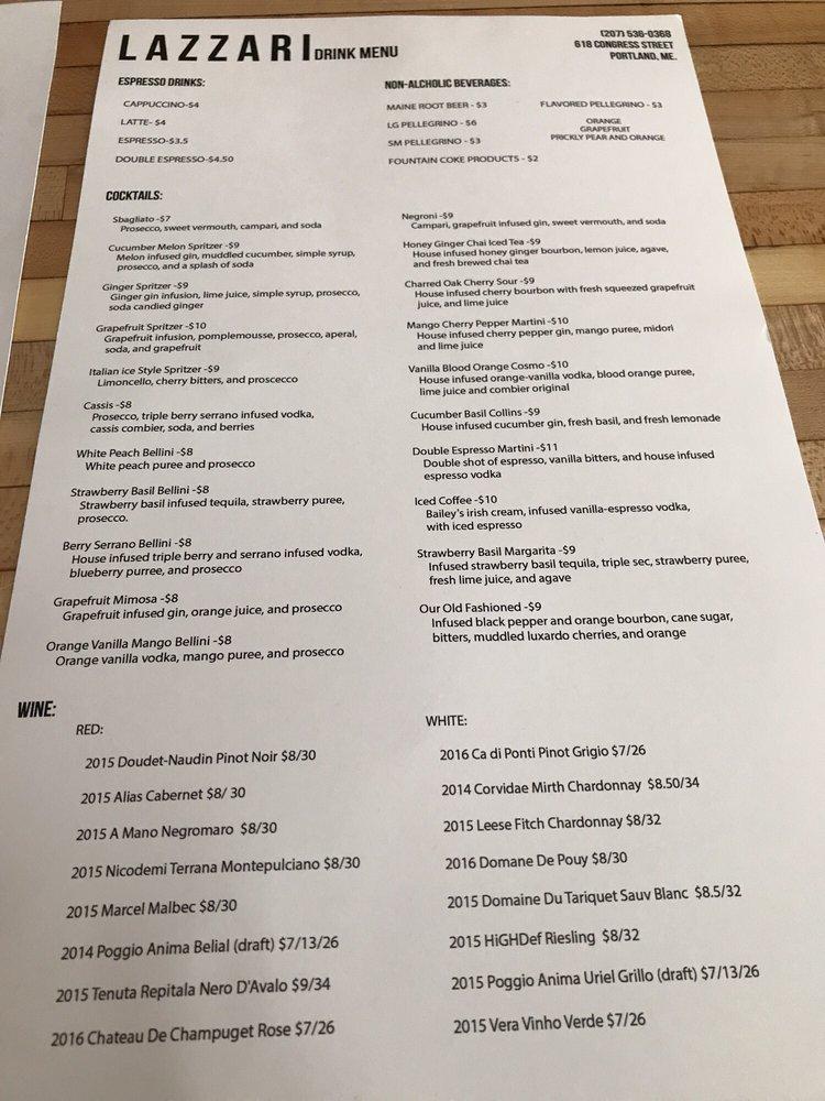 Lazzari portland me restaurant menu - Restaurant Guru