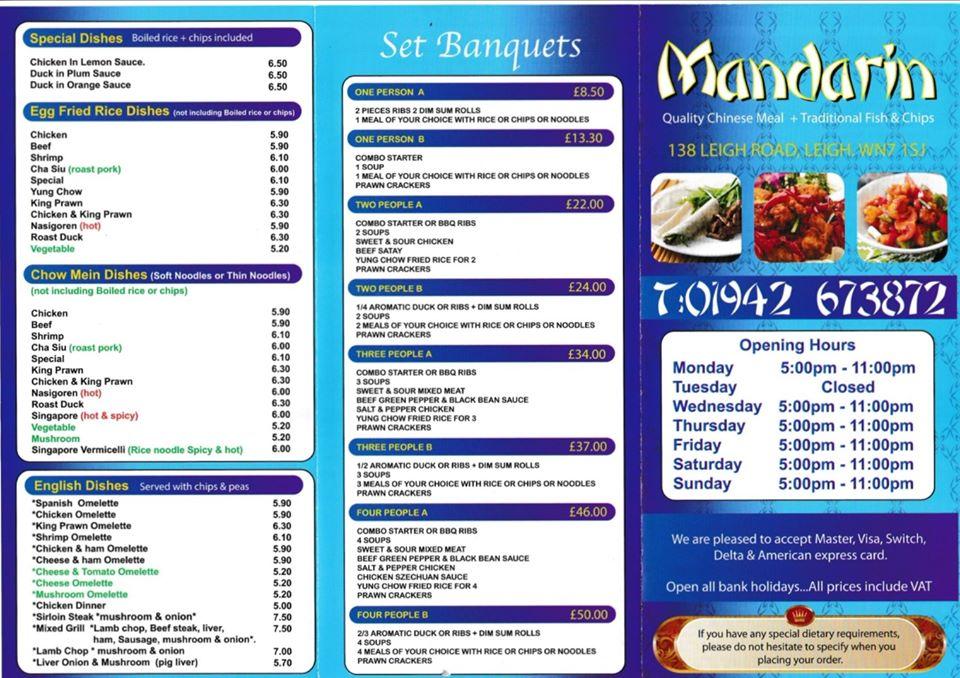 Mandarin leigh restaurant menu - Restaurant Guru