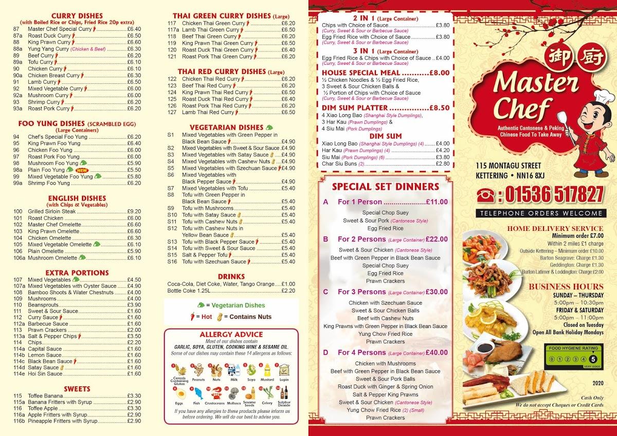 Masterchef chinese kettering restaurant menu and review - Restaurant Guru