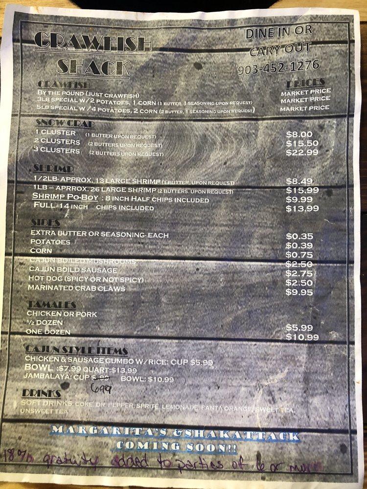 Crawfish shack marshall tx restaurant menu and review - Restaurant Guru