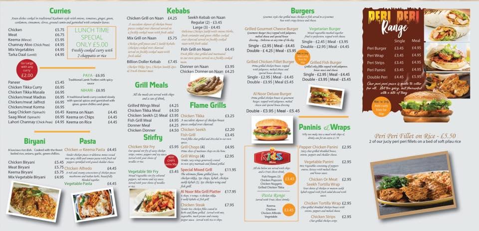 Al noor lunch time menu ashton under lyne and restaurant review ...