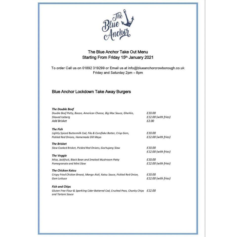 The blue anchor crowborough restaurant menu - Restaurant Guru