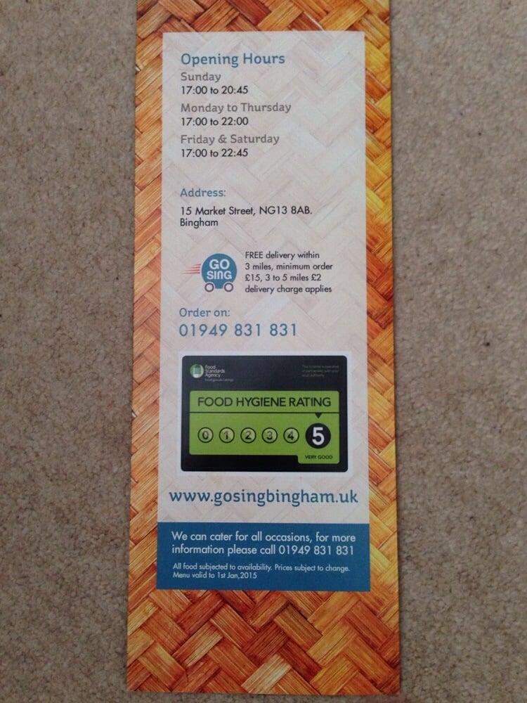 Go sing menu bingham order and restaurant review - Restaurant Guru