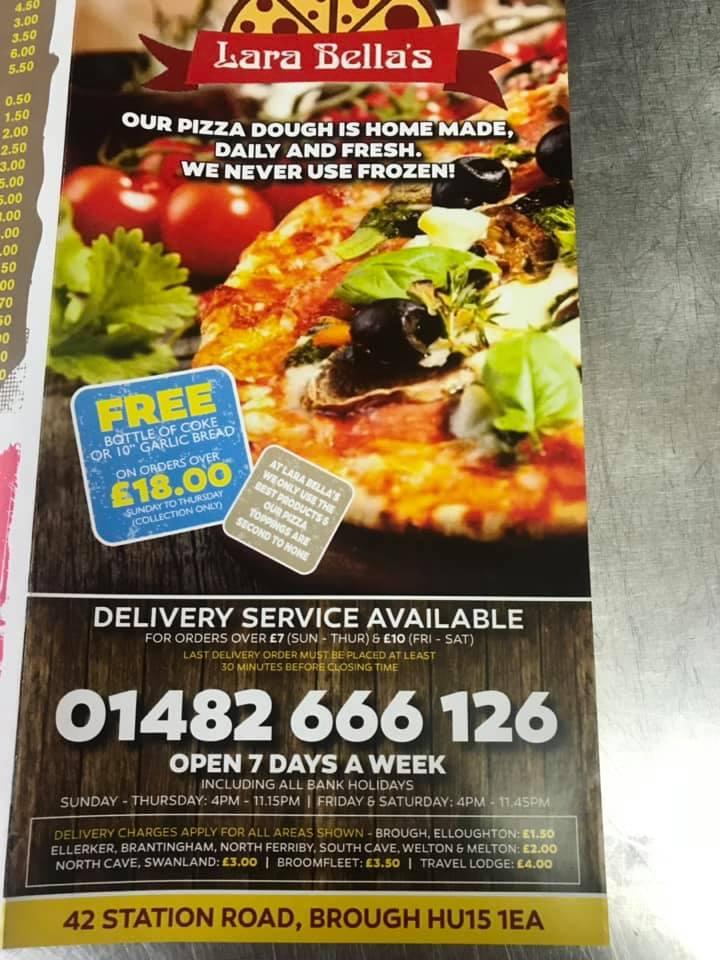 Lara bella pizza brough restaurant menu - Restaurant Guru