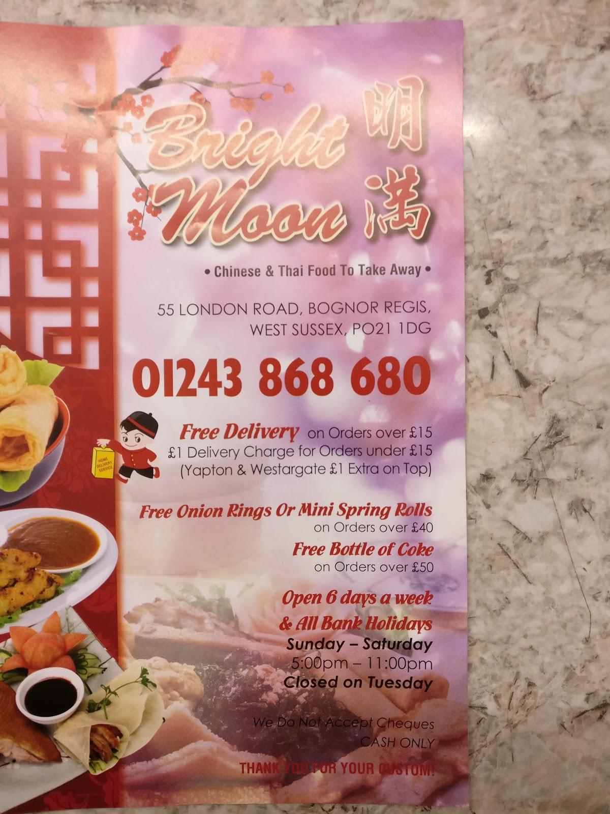 Bright Moon Chinese Takeaway, Bognor Regis - Restaurant menu, prices ...