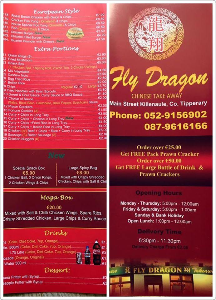 Fly Dragon Chinese Killenaule Takeaway in Ireland
