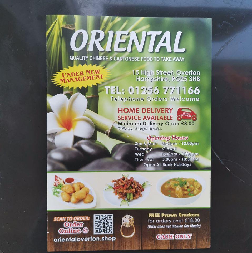 Oriental in Overton - Restaurant menu and reviews