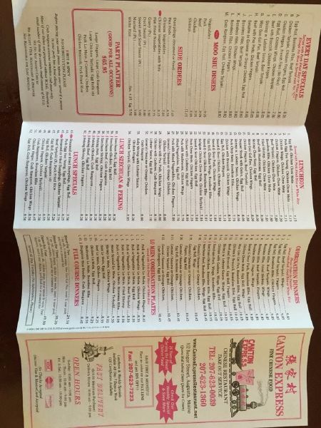Canton Express Restaurant in Augusta - Restaurant menu and reviews