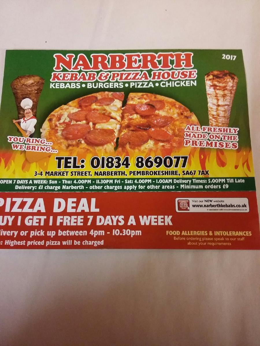 Chicos Pizza Kebab House Narberth, Narberth - Restaurant menu, prices ...