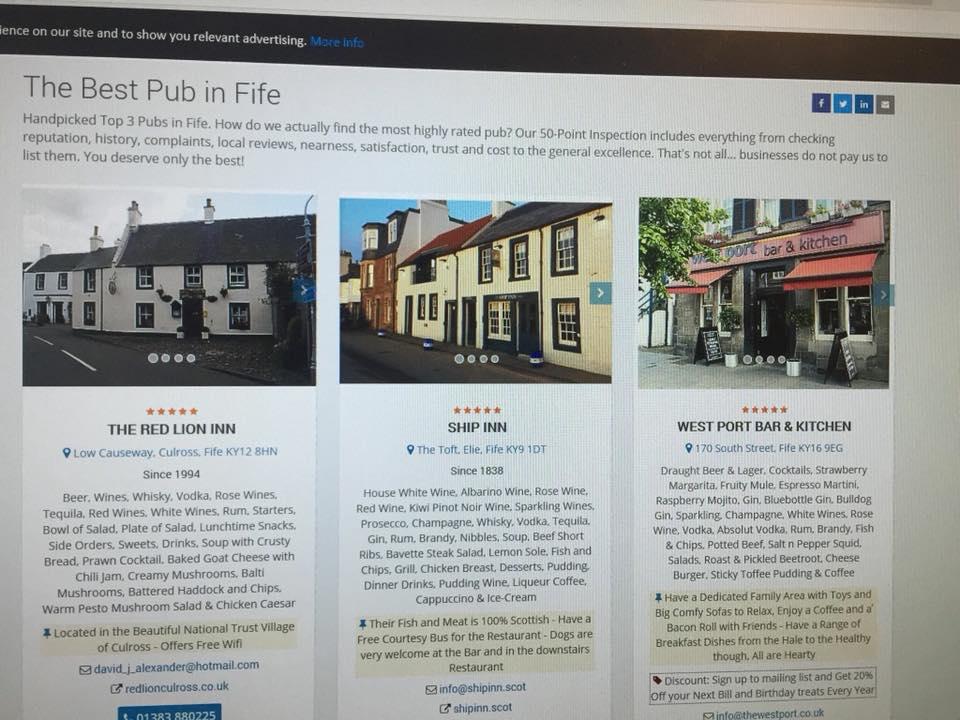 The Red Lion Inn in Culross - Restaurant menu and reviews