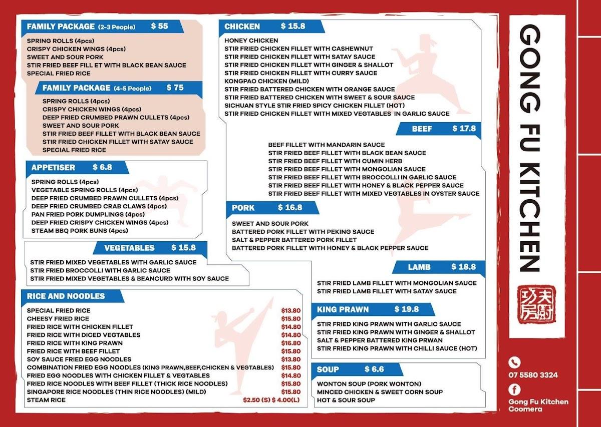 Gong Fu Kitchen Coomera, Coomera - Restaurant menu, prices and reviews