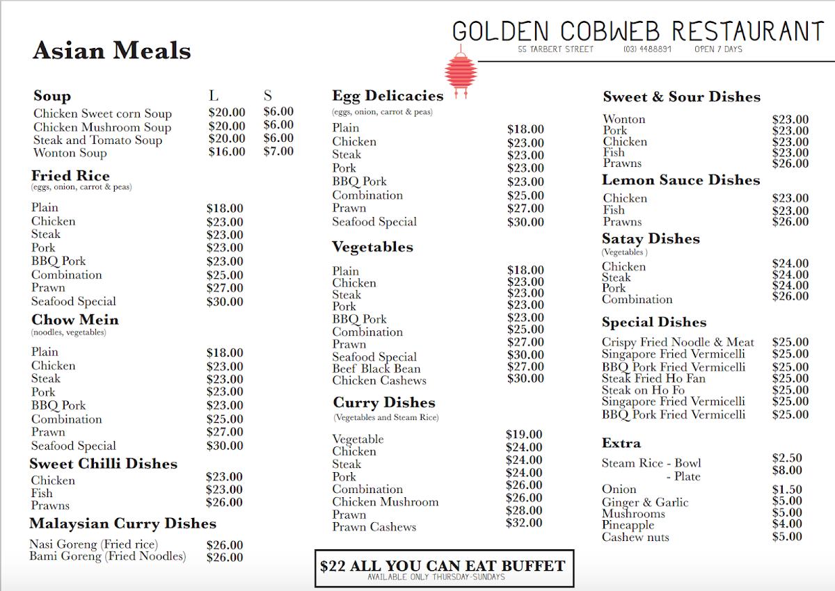 Golden Cobweb Restaurant & Takeaways in Alexandra - Restaurant reviews