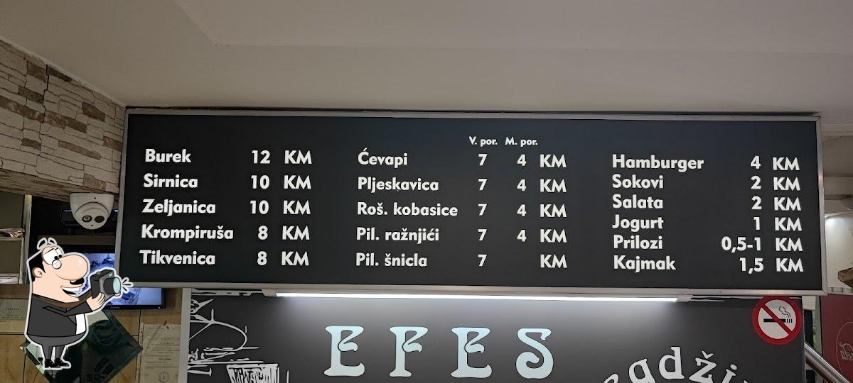 Efes, Sarajevo - Restaurant menu, prices and reviews
