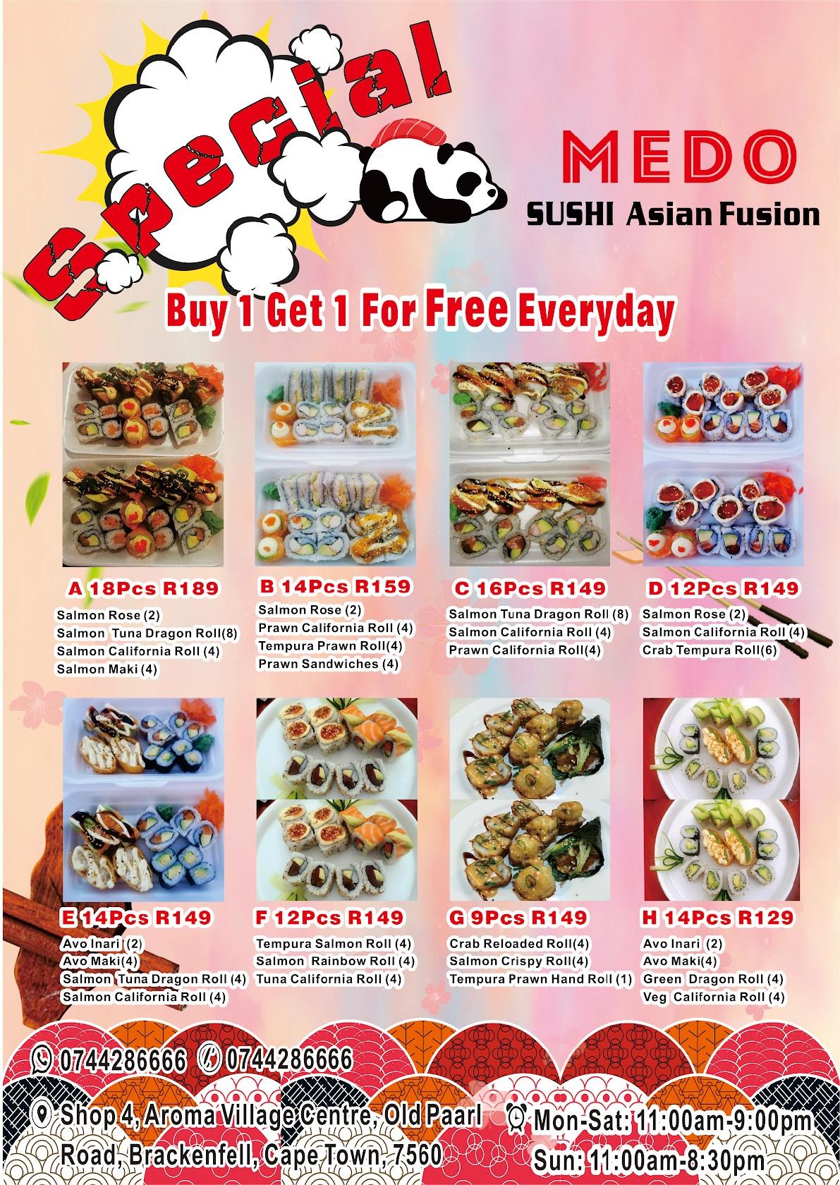 MEDO Sushi ASIAN FUSION, Cape Town - Restaurant menu, prices and reviews