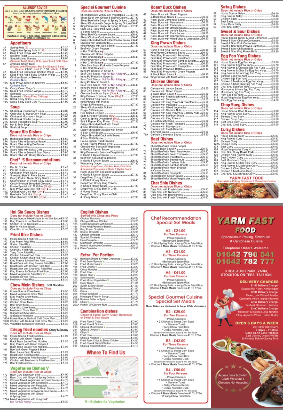 Yarm Fast Food Chinese Takeaway in Yarm - Restaurant reviews