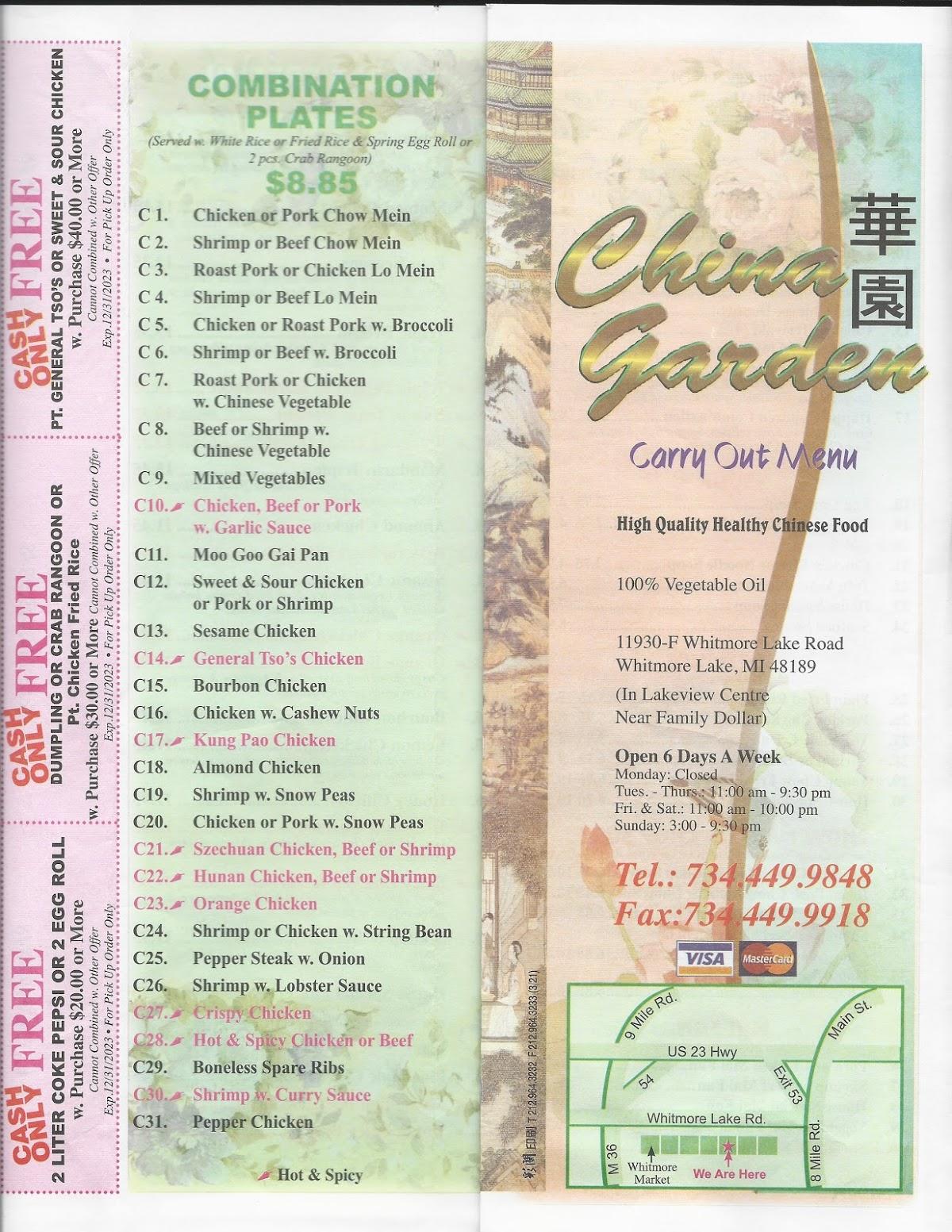China Garden in Whitmore Lake - Restaurant menu and reviews