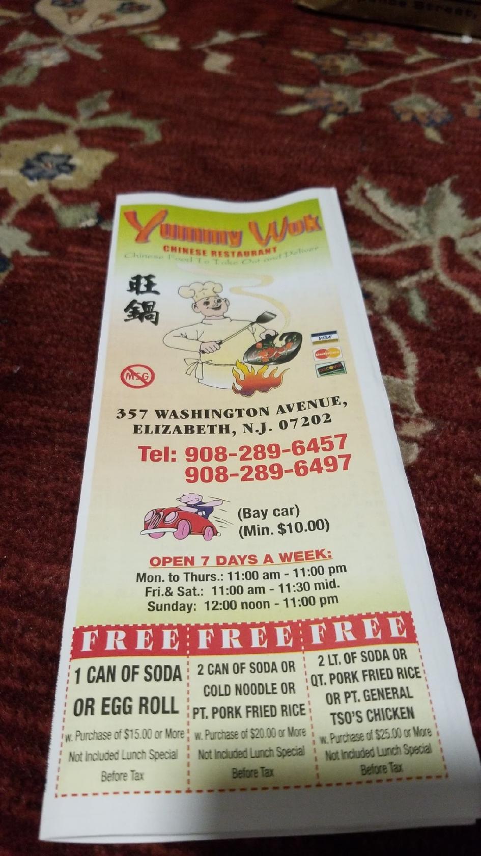 Yummy Wok Chinese Restaurant in Elizabeth - Restaurant menu and reviews