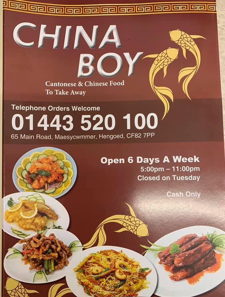 China Boy Chinese Rice Farm, Maesycwmmer - Restaurant menu, prices and ...