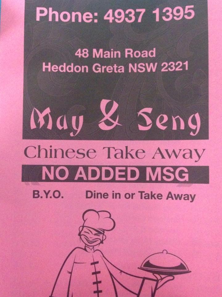 May & Seng Chinese Take Away, Heddon Greta - Restaurant menu, prices ...