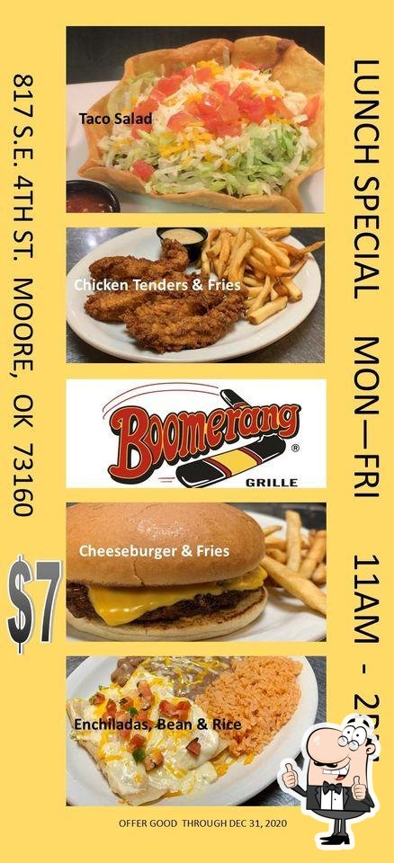 Boomerang Grille, 817 SE 4th St in Moore - Restaurant menu and reviews