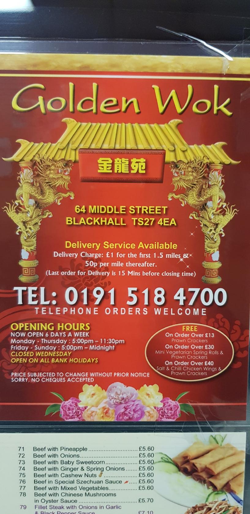 Golden Wok in Hartlepool - Restaurant reviews