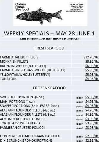 Collins Fish & Seafood in Miami - Restaurant menu and reviews