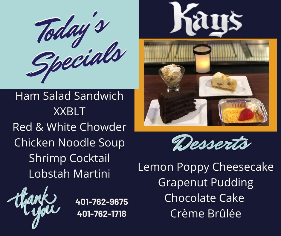 Kay's Restaurant in Woonsocket - Restaurant menu and reviews