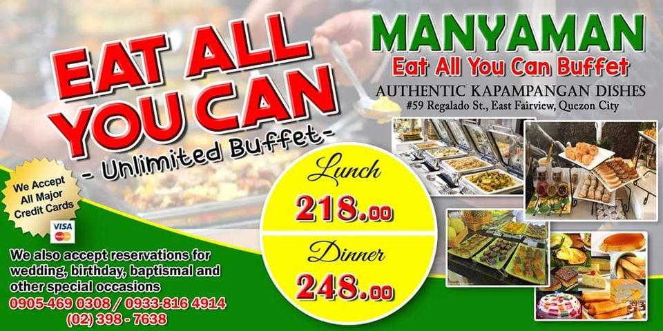 Manyaman Eat All You Can Buffet restaurant, Quezon City - Restaurant ...