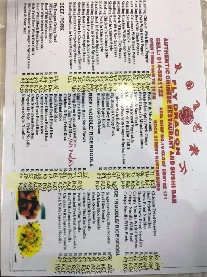 Fly Dragon restaurant, Rustenburg - Restaurant reviews