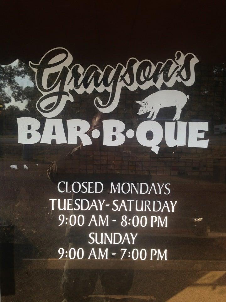 Grayson's Barbeque in Clarence - Restaurant menu and reviews
