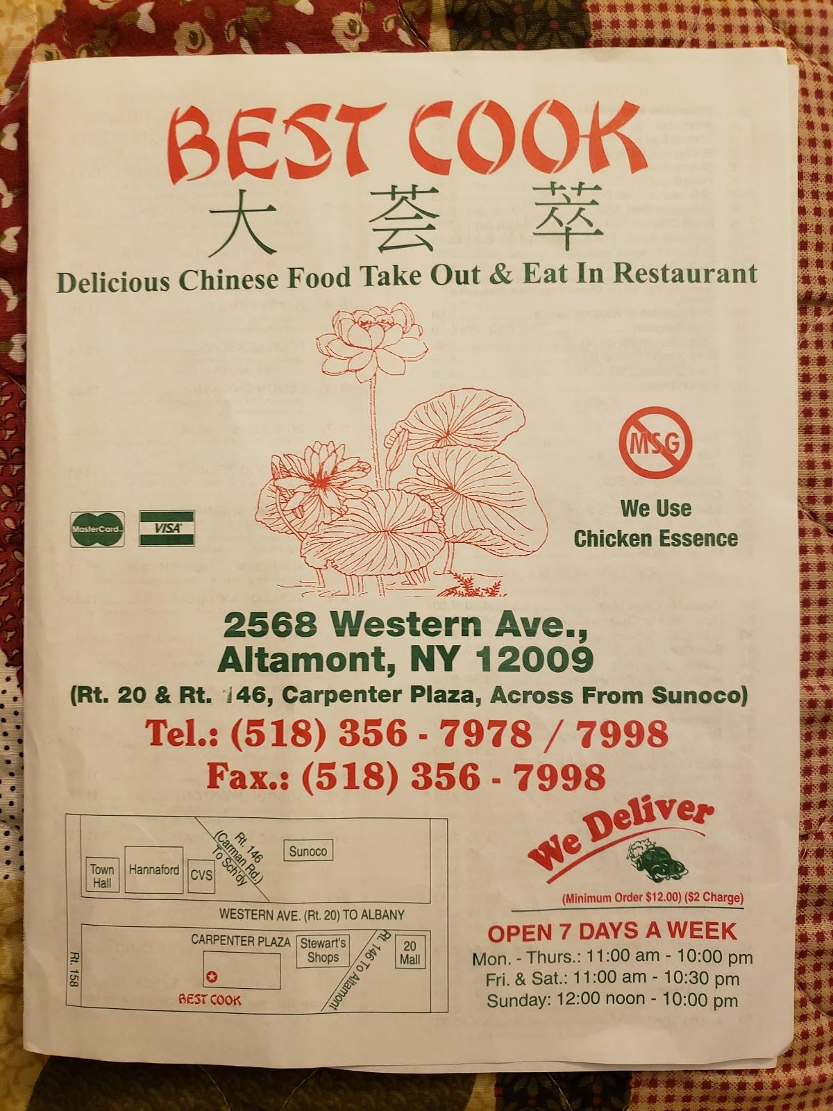 Best Cook, Guilderland Center - Restaurant menu, prices and reviews