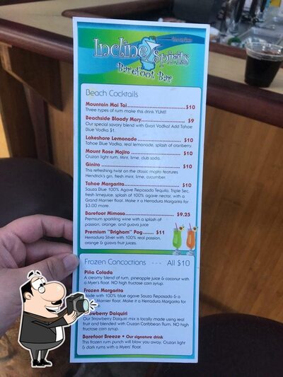 Incline Beach Barefoot Bar, Incline Village - Restaurant menu, prices ...