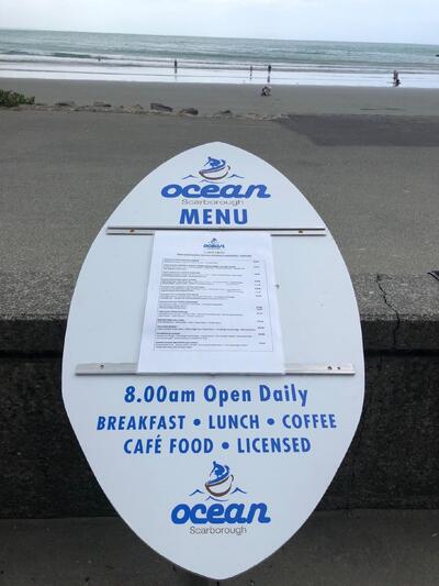 Ocean Cafe & Bar Scarborough, Christchurch - Restaurant menu, prices ...