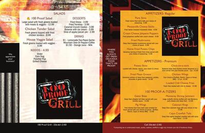 100 Proof Grill Muscle Shoals AL, Muscle Shoals - Restaurant menu ...