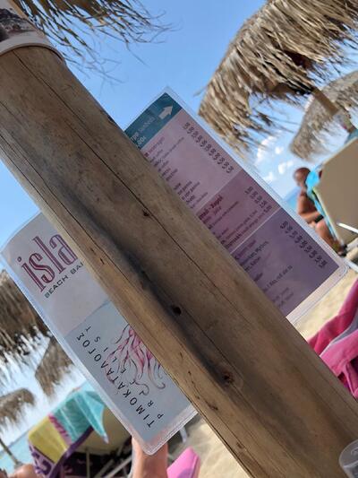 Isla Beach Bar - Restaurant menu, prices and reviews