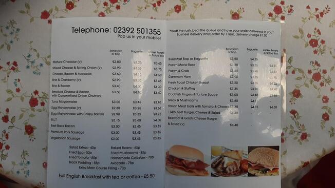 Broadway Bake & Sandwich Bar, Gosport - Restaurant menu, prices and reviews