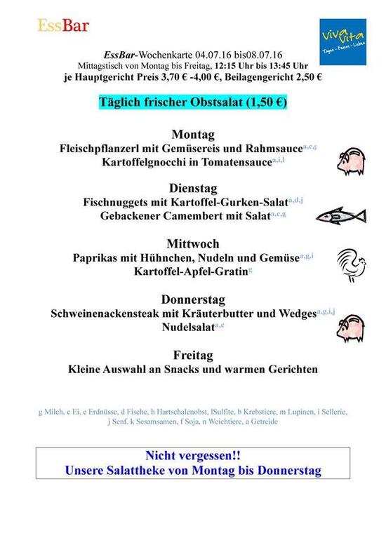 Speisekarte von EssBar Kantine Berufsschule Freising, Freising