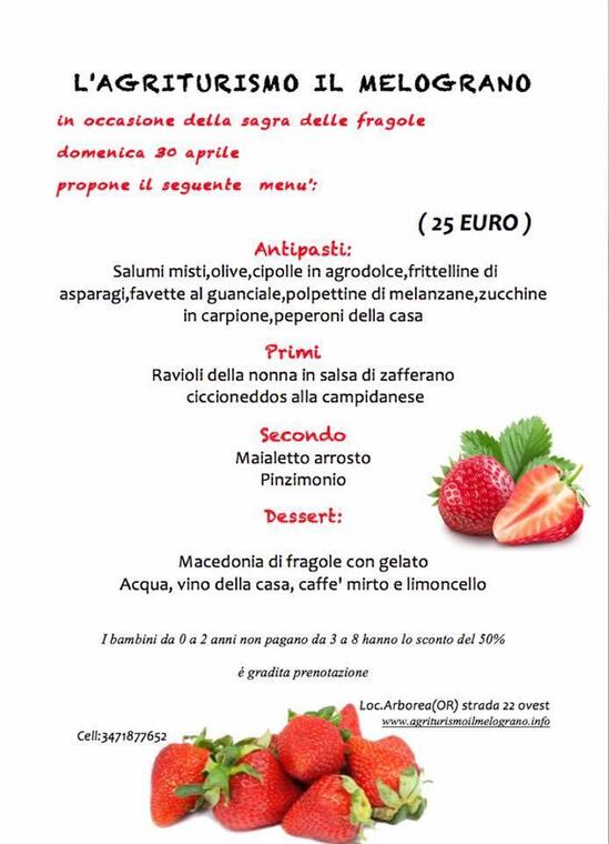 Menu da Il Melograno ristorante, Arborea, Strada Ventiduesima Ovest