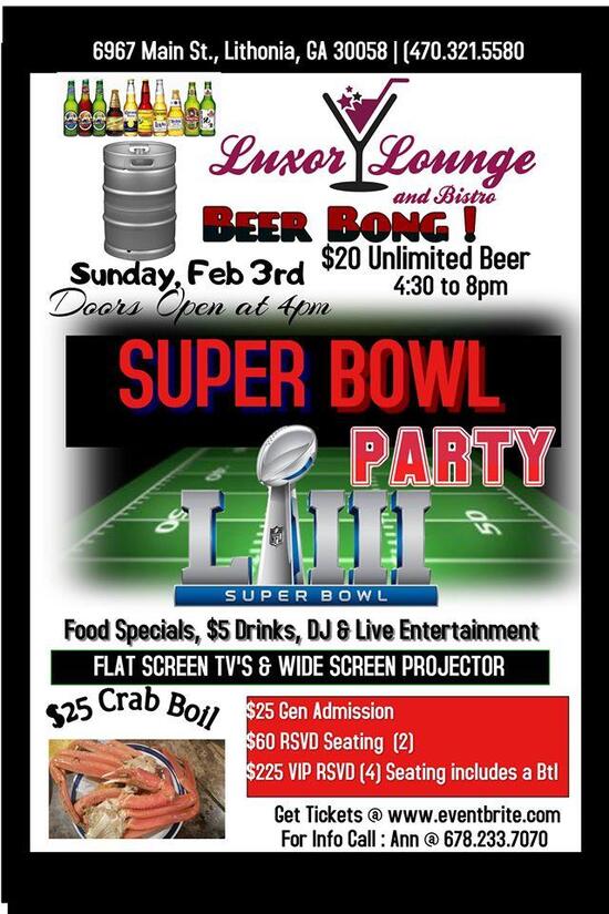 Menu at Luxor Lounge & Bistro restaurant, Lithonia