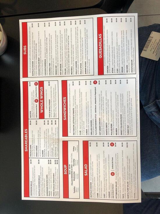 Menu at Totalus Cafe, Butler