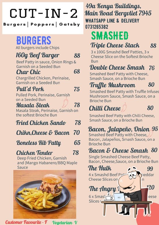 CUT IN 2, Cape Town - Restaurant menu, prices and reviews