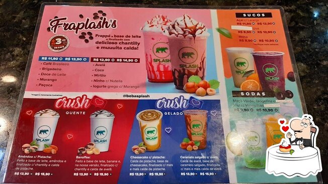 Menu at Splash bebidas urbanas restaurant, Santos